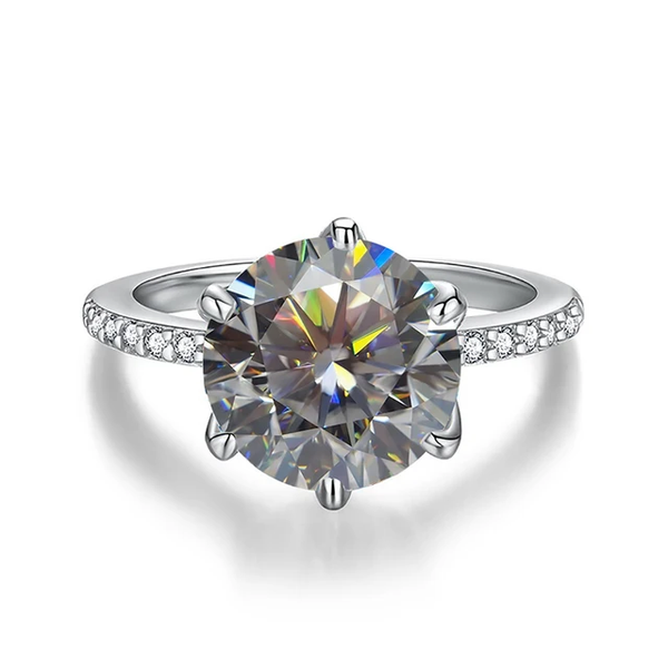5 Carat Gray Moissanite Ring – Lavender Blue Soul